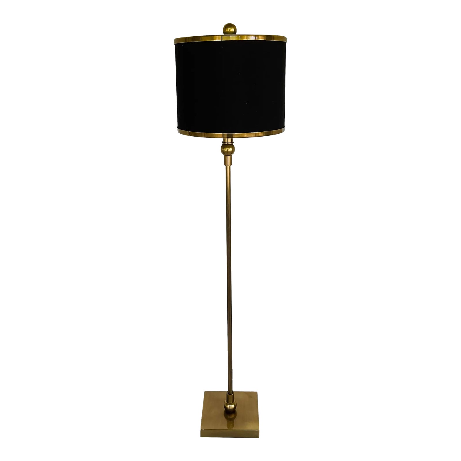 Currey & Company Modern Tall Black and Gold Buffet Table Lamp | Chairish