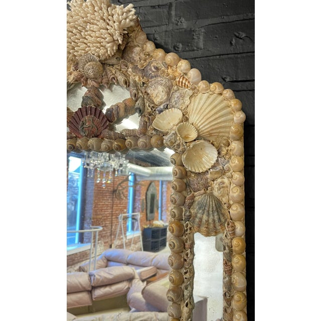 1960s A Vintage Shell Table With Matching Mirror - Set of 2 | Chairish