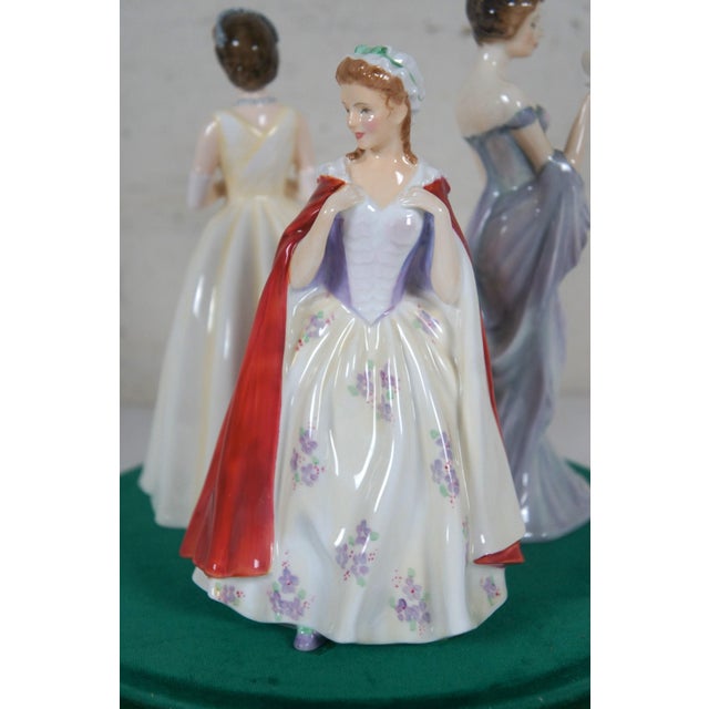 1990s Royal Doulton Centerpiece Figurines in Bell Jar Queen Elizabeth ...
