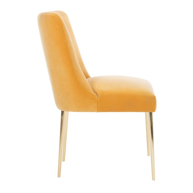 Velvet Accent Chair in Mustard | Chairish