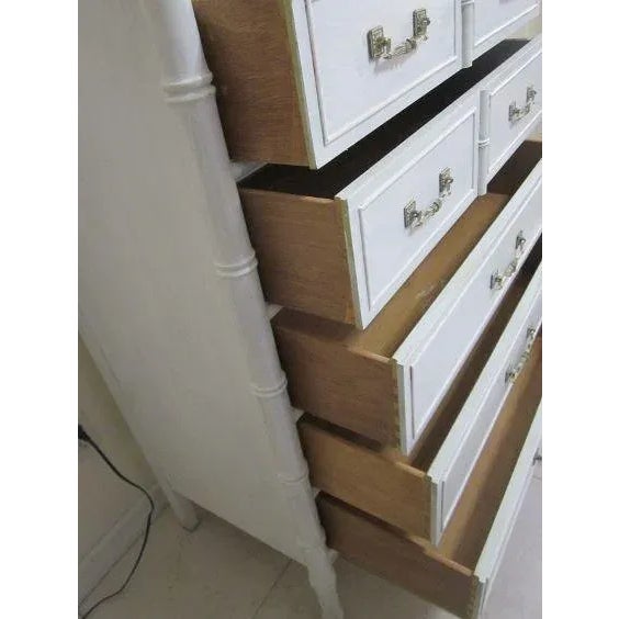 1980s Vintage Hollywood Regency Chest 5 Drawer by Henry Link White ...