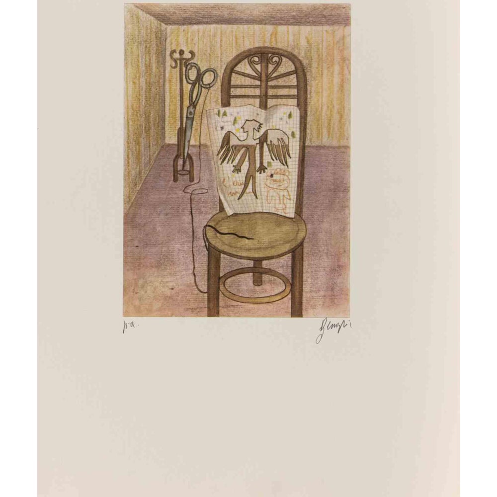 Enrico Benaglia, The Barber, Lithograph, 1990s | Chairish
