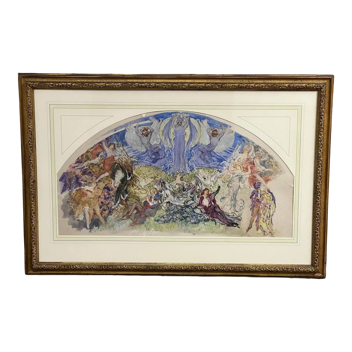 Albert Beck Wenzell's Allegorical Scene, Signed + Framed | Chairish