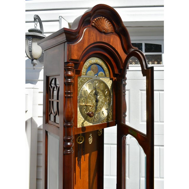 Vintage Sligh Cherry Traditional Style Grandfathers Clock | Chairish