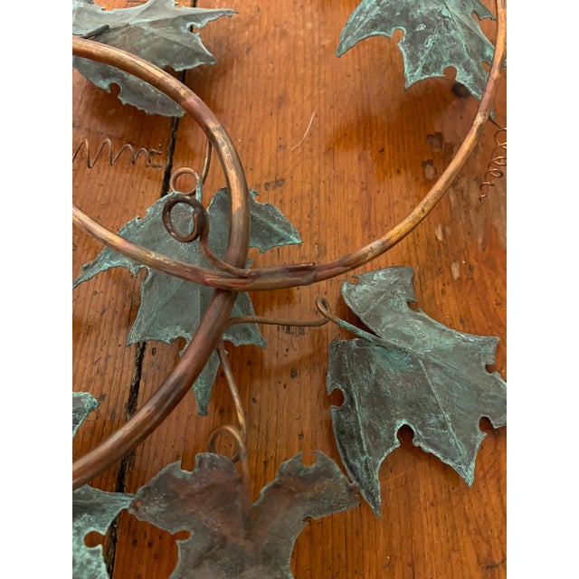 Vintage Verdigris Copper Vine Branch Metal Wall Sculpture Art | Chairish