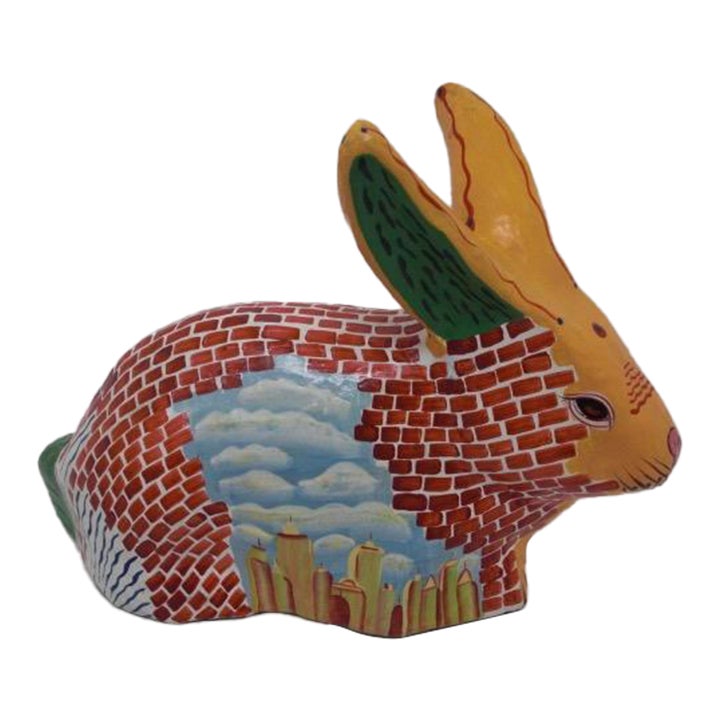 "The Dreaming Rabbit" Paper Mache Sculpture by Joe Romano | Chairish