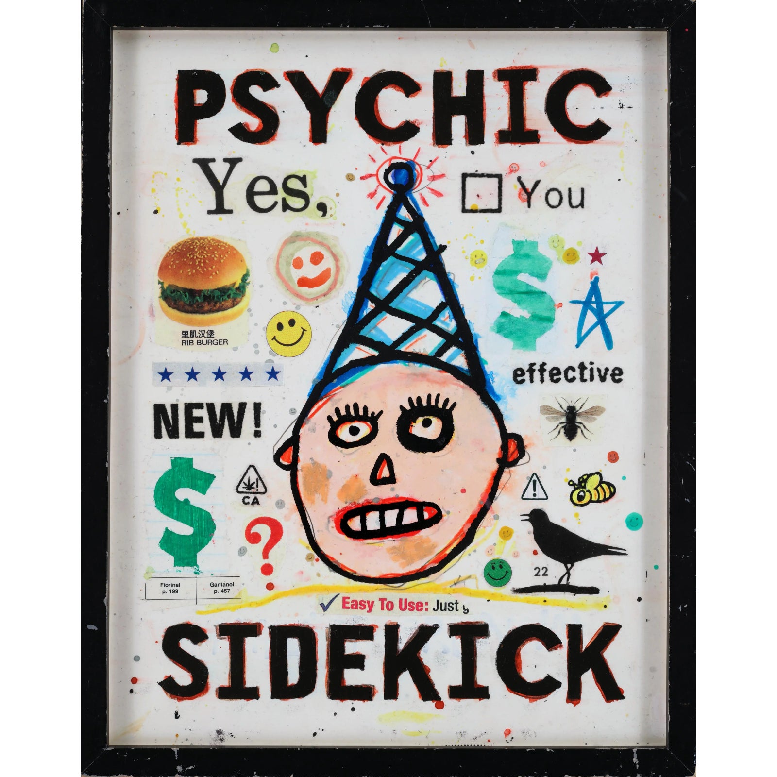 "Psychic Sidekick" - Original, Mixed Media Collage Artwork by Brian ...