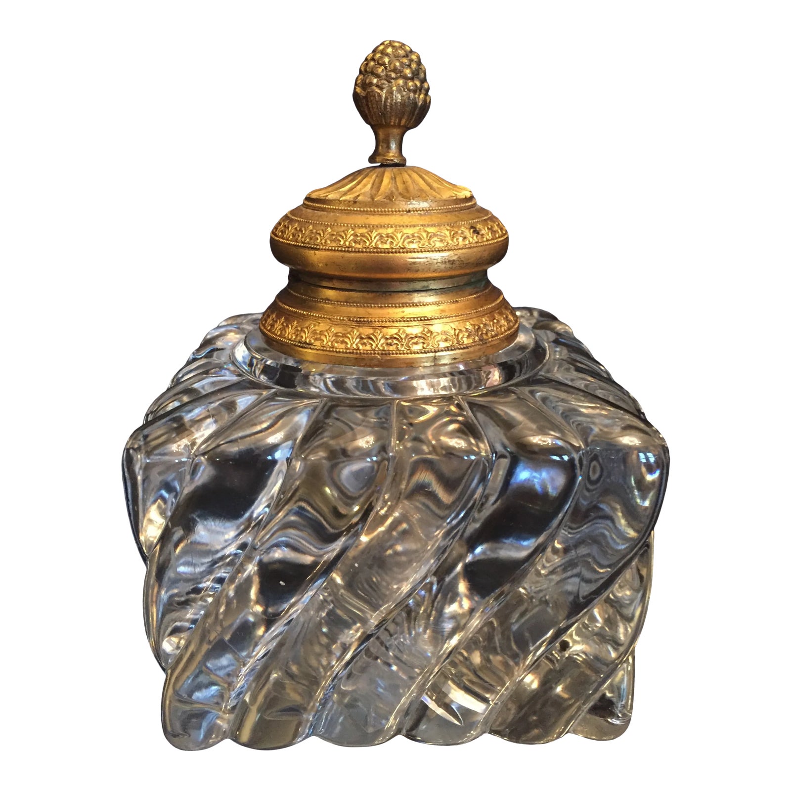 19th Century Baccarat Crystal XL Size Inkwell Ink Well | Chairish
