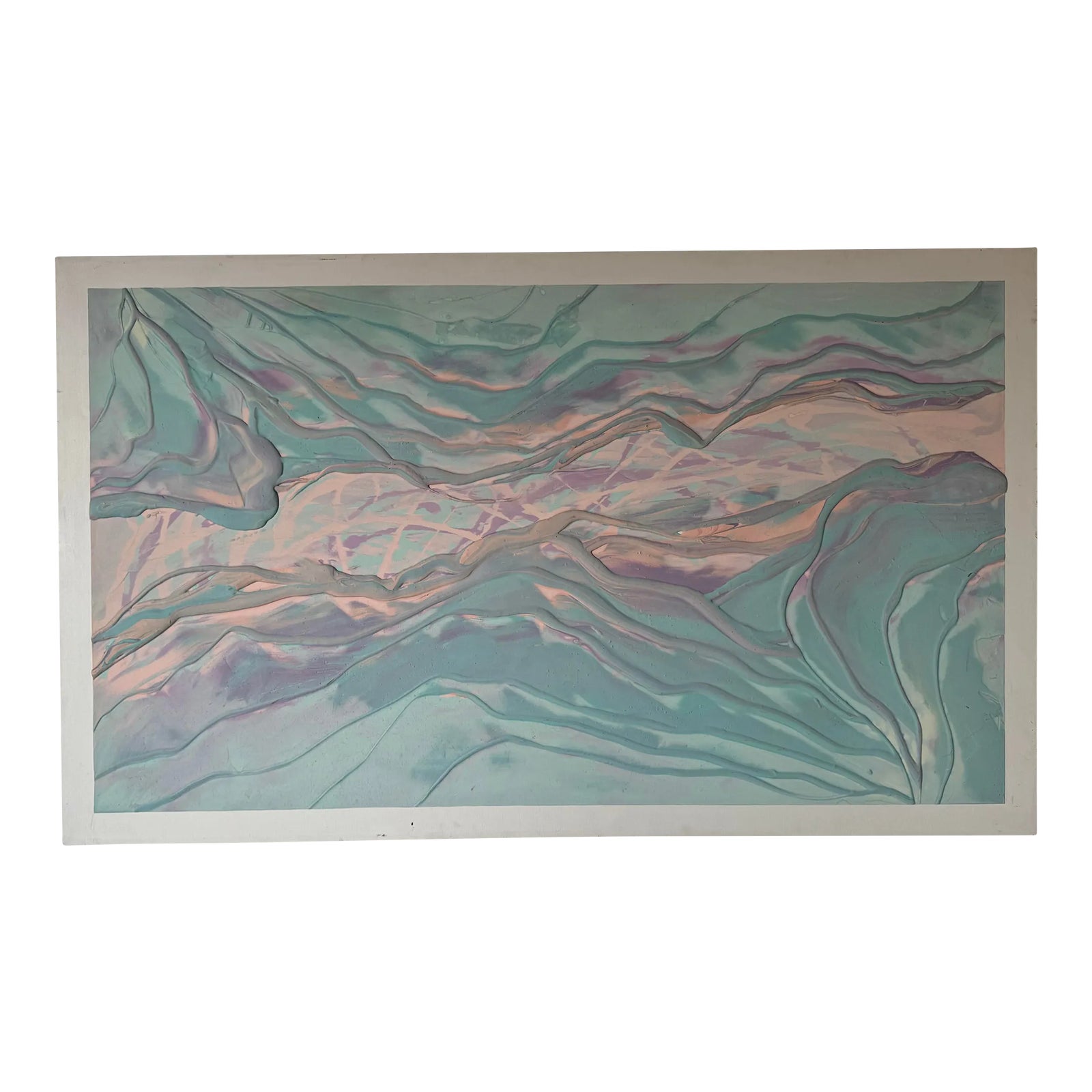 Modern Jorge G. Aida " the Waves " Thick Texture Abstract Painting ...