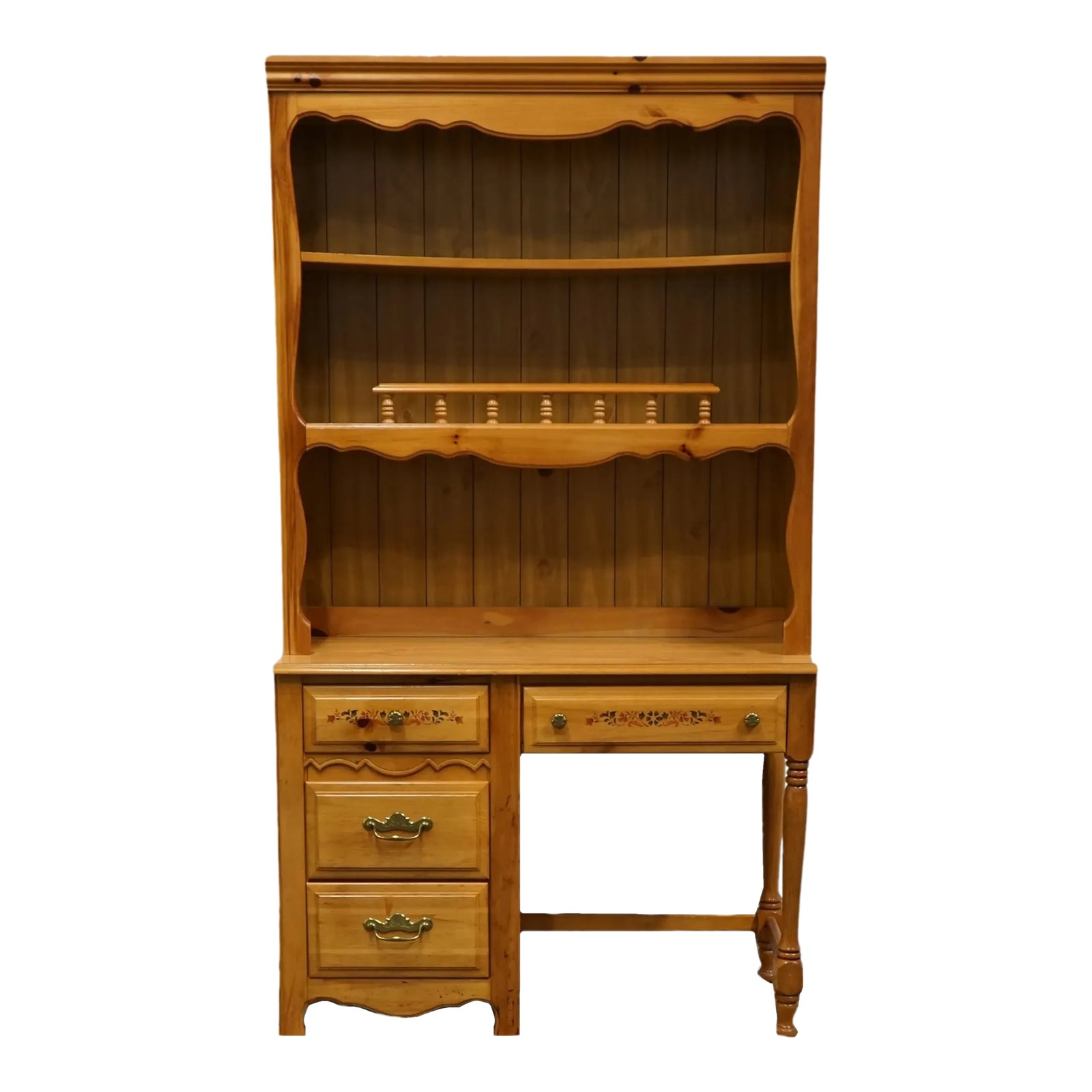 Broyhill Furniture Solid Knotty Pine Country French 42" Writing Desk W ...