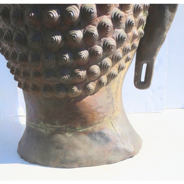 Large Chinese Copper Buddha Head | Chairish