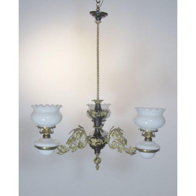 Victorian Oil Henry Hooper Three Light Chandelier | Chairish