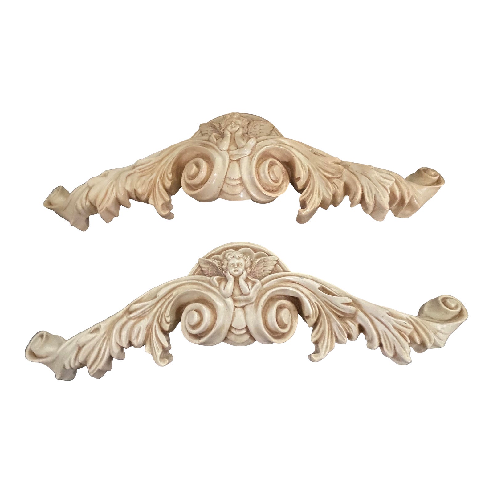 Mid 20th Century Architecture Pediment French Rococo Wall Hanging- a ...