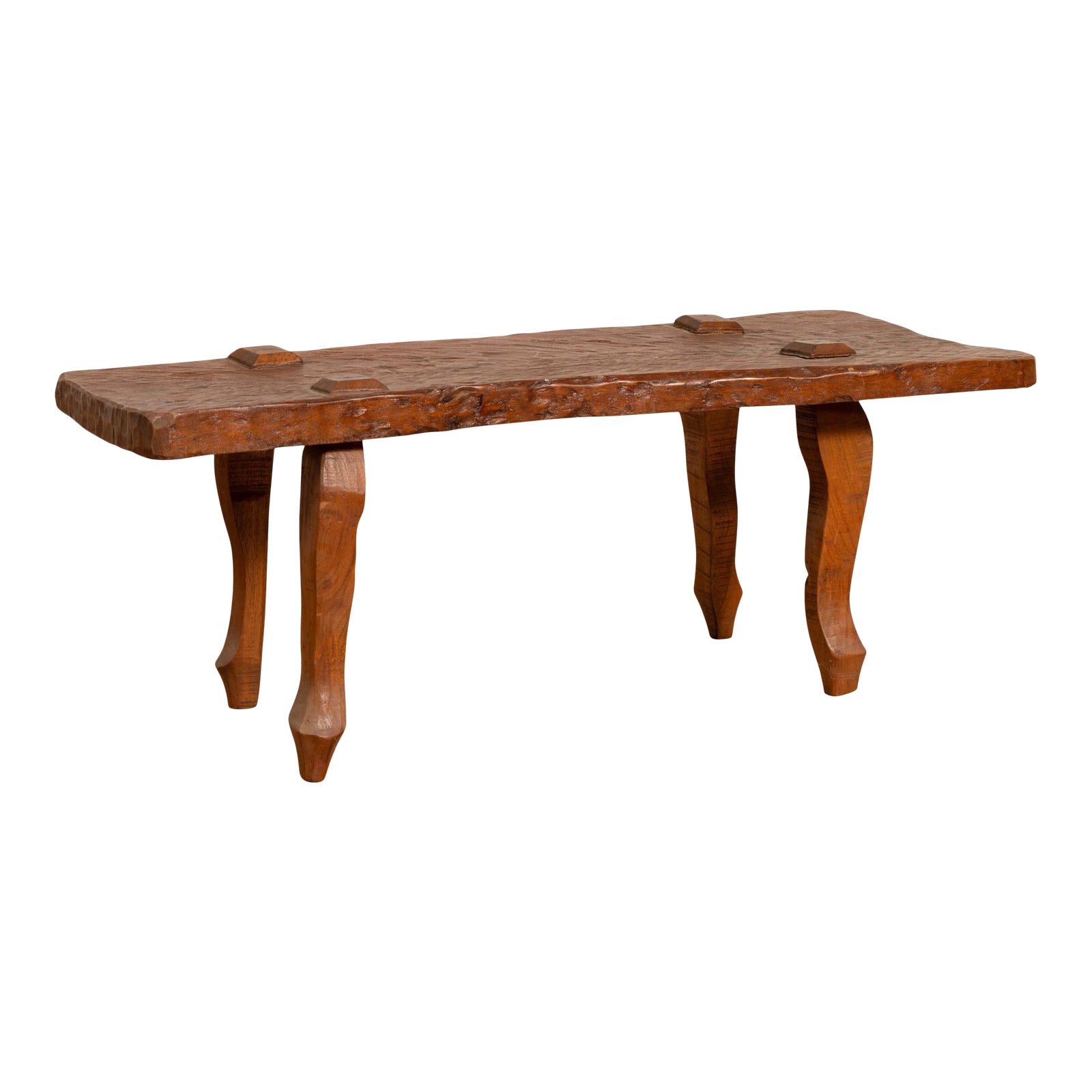 Rustic Javanese Freeform Low Bench Made of Antique Reclaimed Teak ...