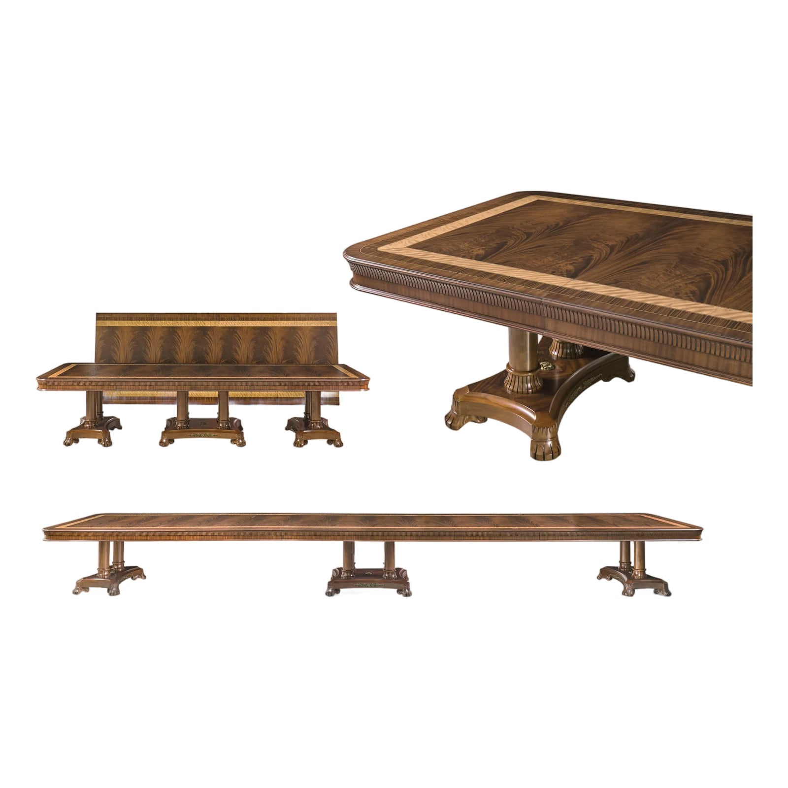 Extra Long Mahogany Dining Table,12-24 Feet Long, Seats 28 People an Ap ...