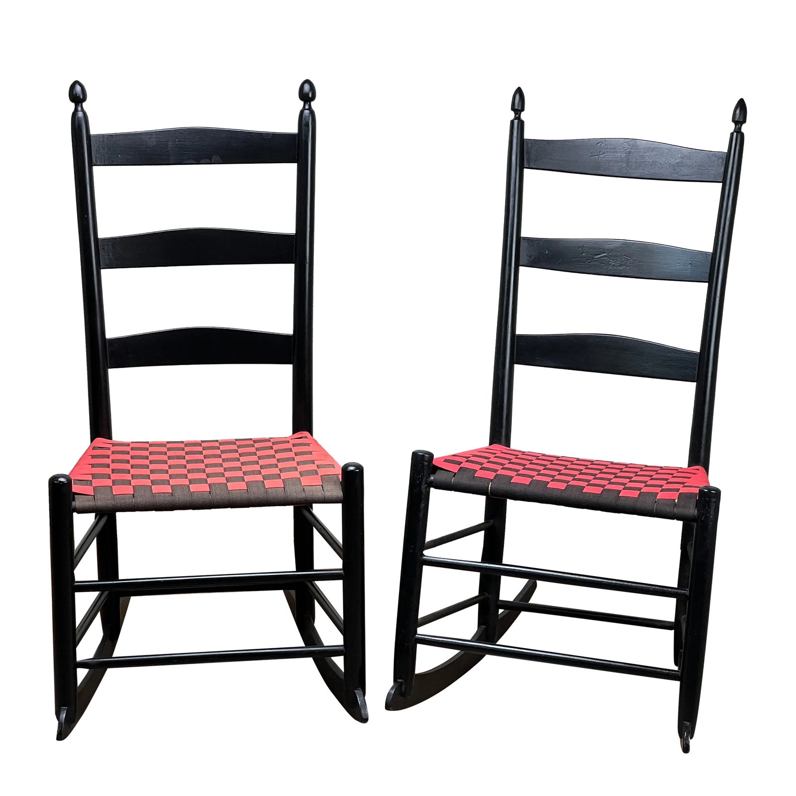 1980s Vintage Pair of Mt. Lebanon Shaker No. 2 Tape Seat Rockers | Chairish