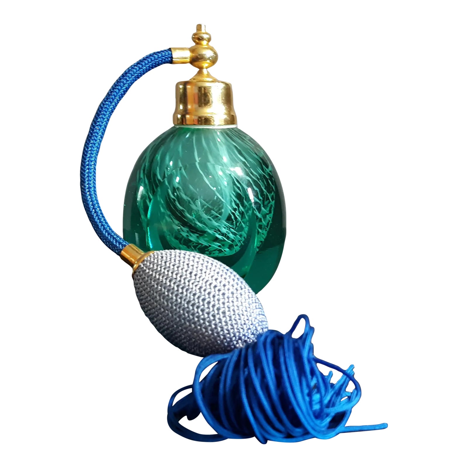 1990s Art Glass Imports Green & Blue Golden Accent Perfume Optimizer ...