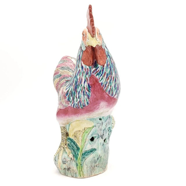 Pair of Chinese Export Famille Rose Roosters, Circa 1900 | Chairish
