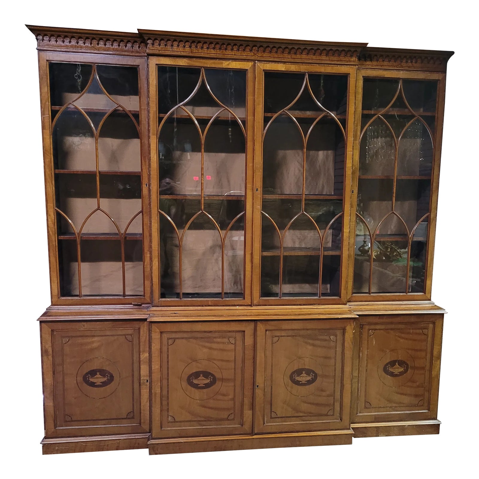 18th Century Large Adams Breakfront Display Case | Chairish
