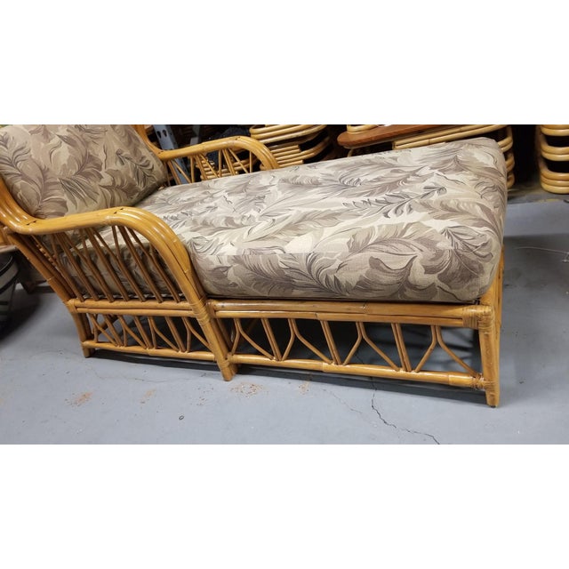 1950s Restored Rattan Three-Strand Arms Chaise Lounge With Reed Rattan ...