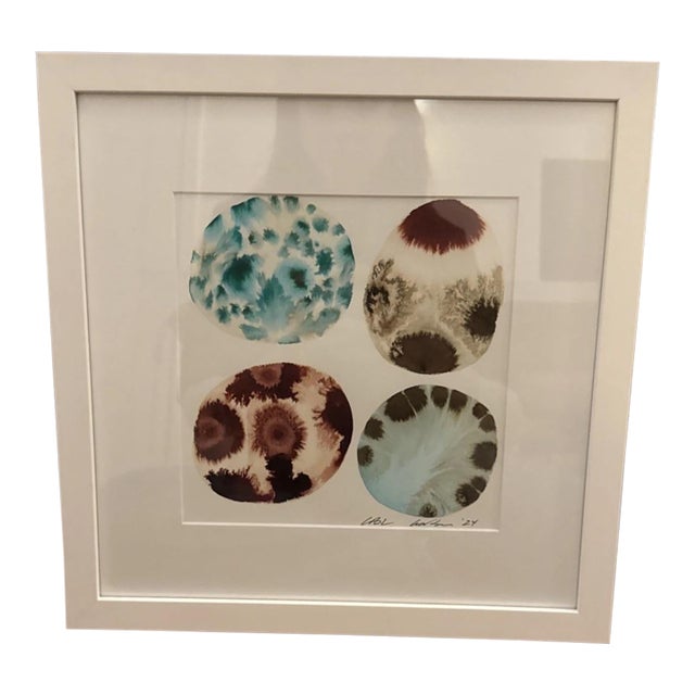 Lia Burke Libaire Blue Blobs Watercolor Art | Chairish