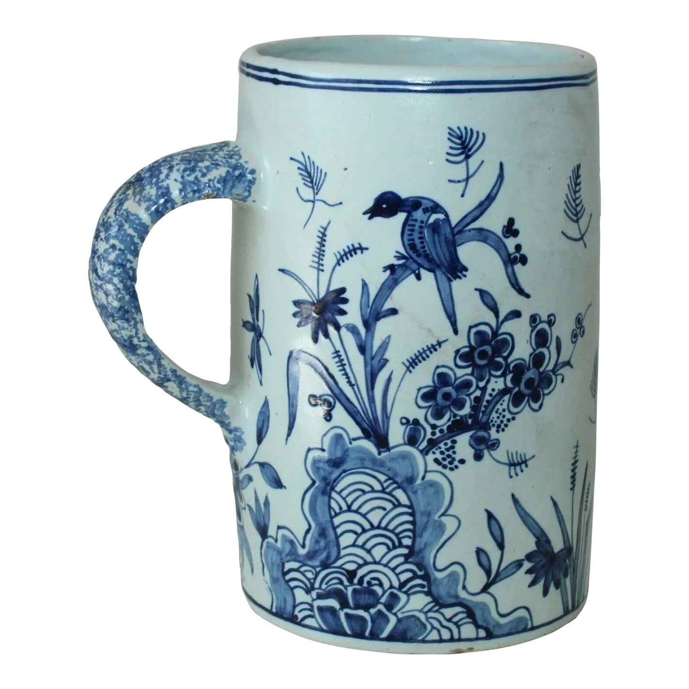 Antique 19th Century Samson Tin Glaze Faience Delft Tankard Mug or Jug ...