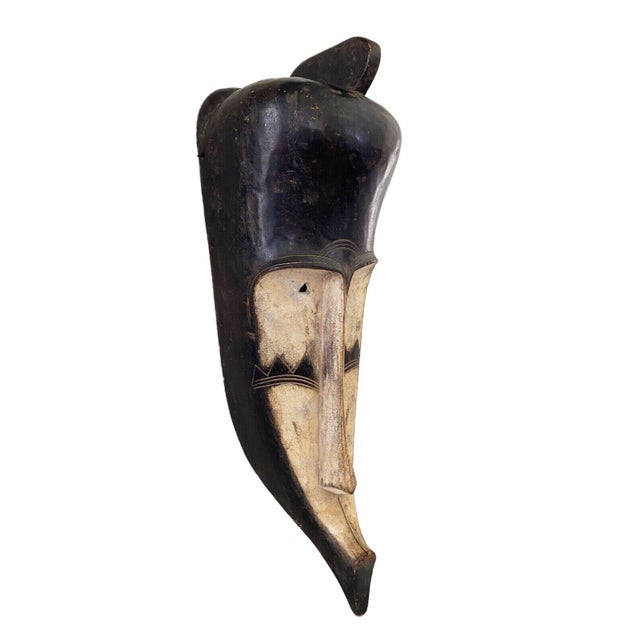 Lg Fang Mask Elongated Face Gabon African Mask 29.5" H | Chairish