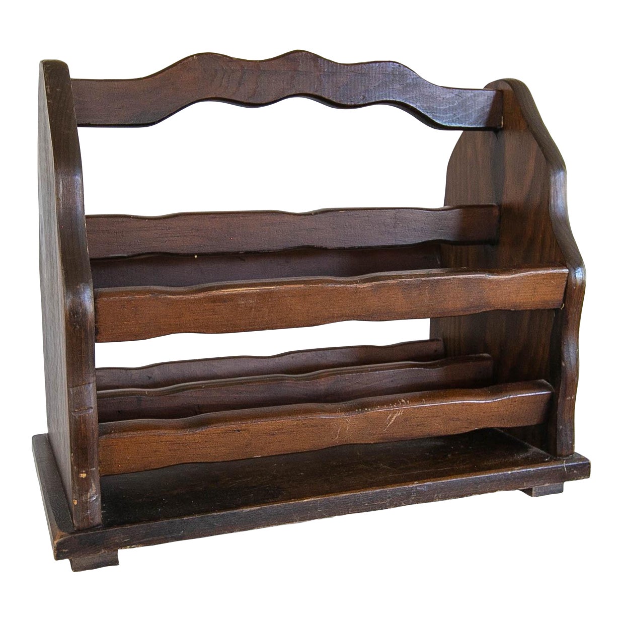 Mid-Century Solid Wood Magazine Rack | Chairish