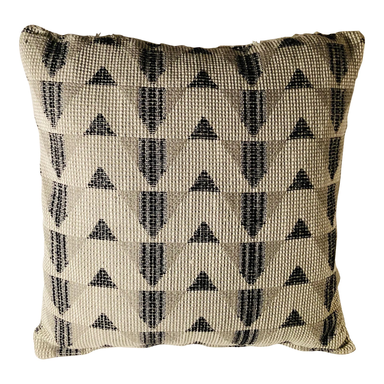 1990s Original Handmade Knit Decorative Pillow, Down Feather Insert ...