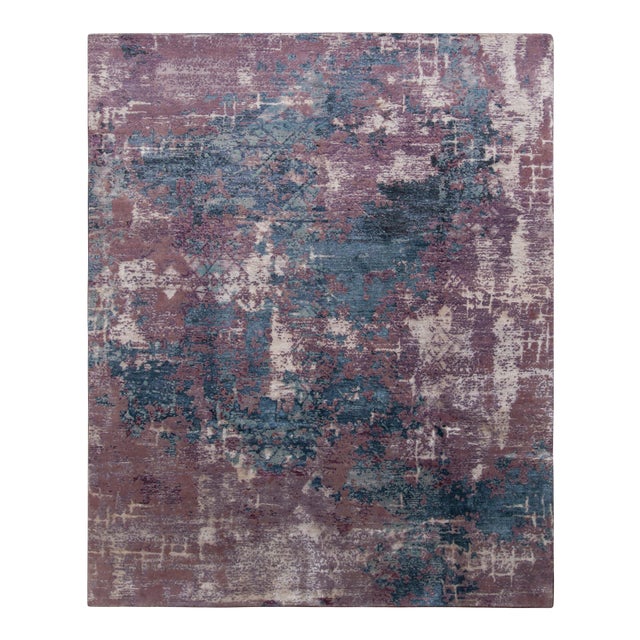 Rug & Kilim’s Abstract Modern Rug in Purple and Blue All Over Pattern ...