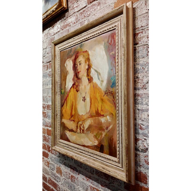 William Frederick Foster -Portrait of a Resting Red Head Woman -Oil ...