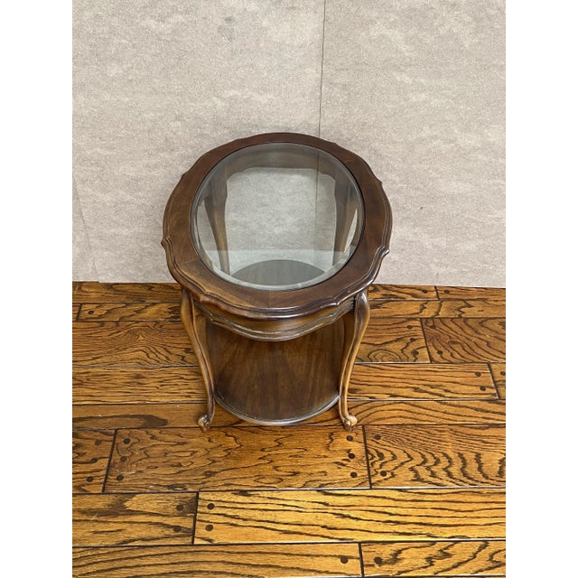 Late 20th Century Scalloped-Edge Solid Wood Accent Table With Wavy ...