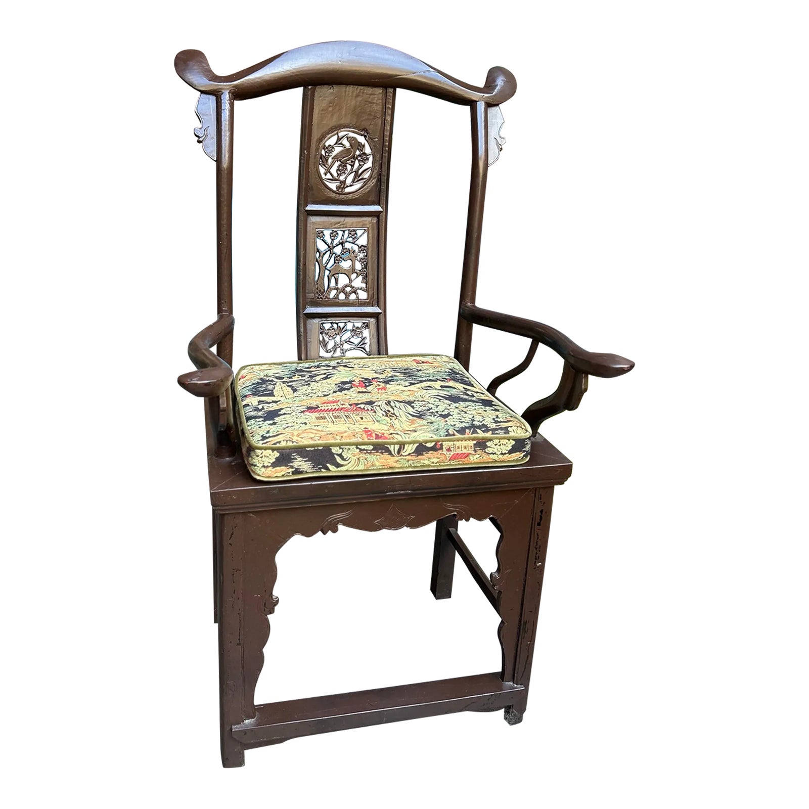 Late 18th Century Antique Chinese Yoke Back Chair | Chairish