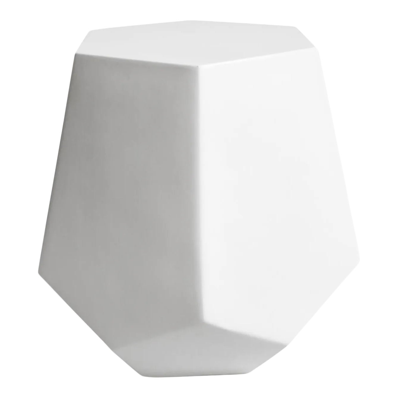 Outdoor White Hexagon Side Table | Chairish