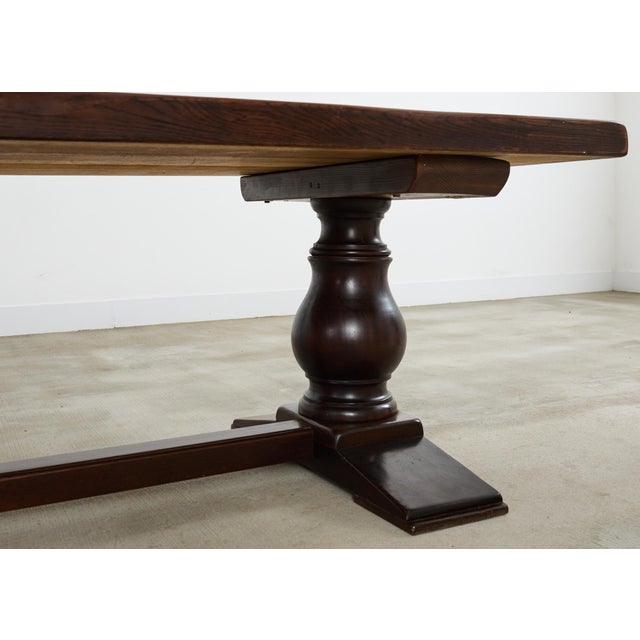 Country French Provincial Oak Farmhouse Baluster Leg Dining Table ...