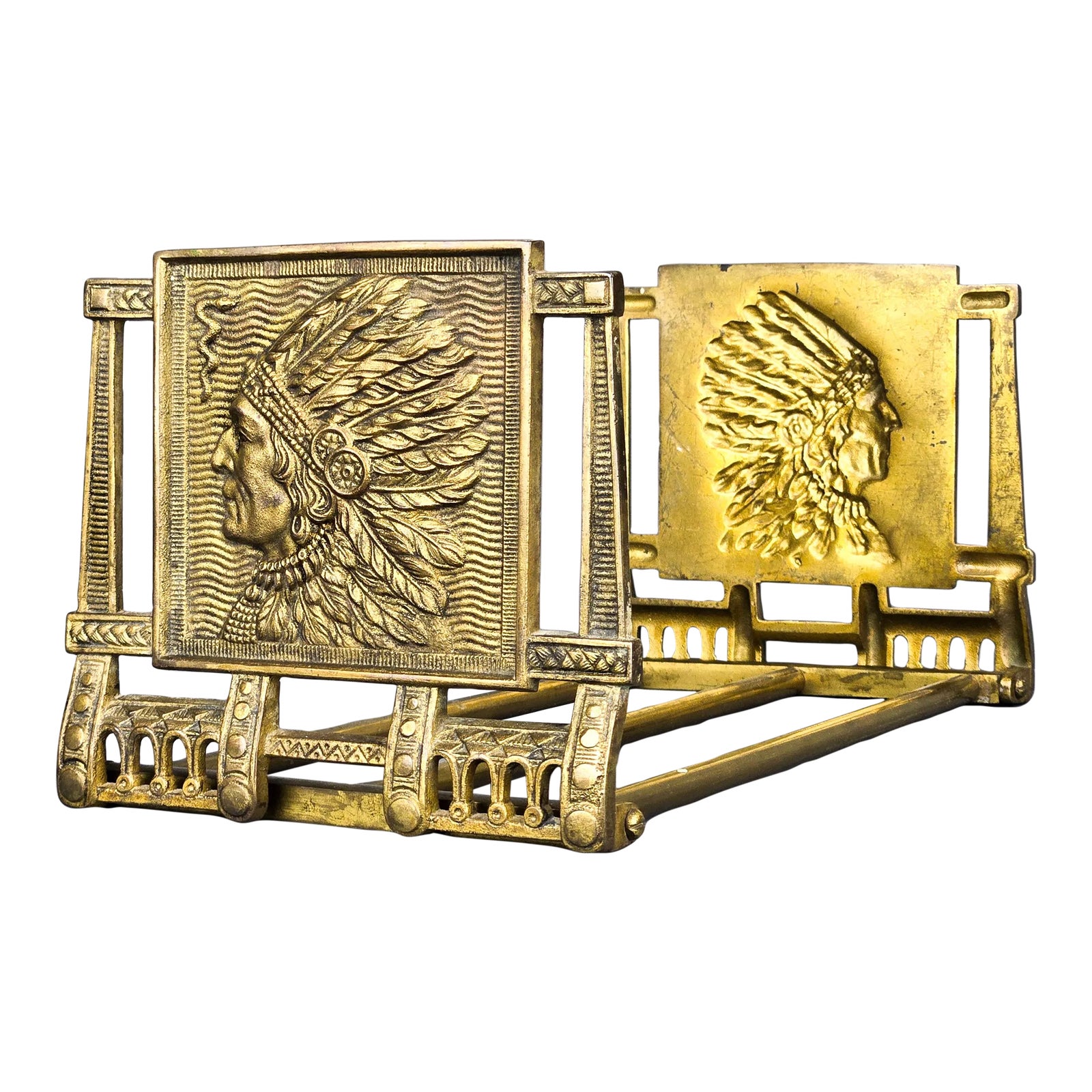 Antique Bronze Native American Style Indian Chief Adjustable Folding ...