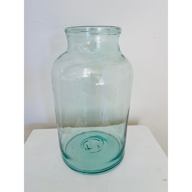 Large Late 19th Century European Handblown Glass Storage Jar | Chairish