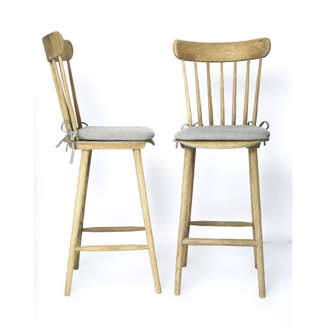 English Windsor Counter Stools - Set of 6 | Chairish