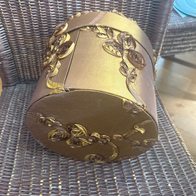 Silk Taffeta Covered Hat Box | Chairish
