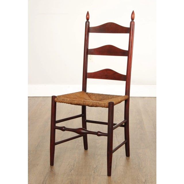 Shaker Style Antique Rush Seat Cherry Ladderback Chair | Chairish