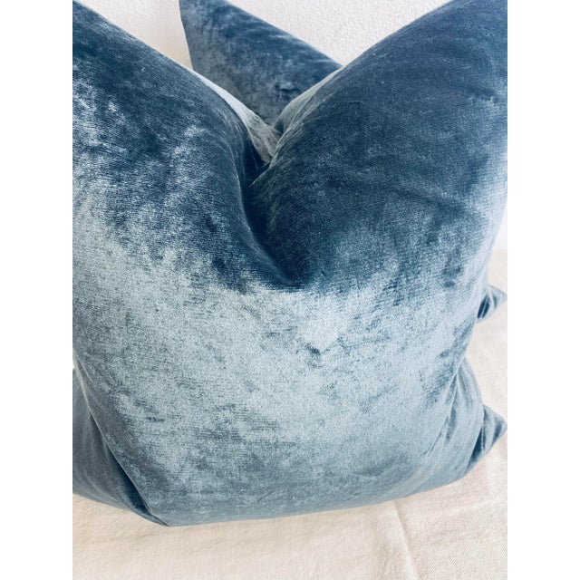 Modern Plush Cotton Velvet European Square Pillows/A Pair. | Chairish