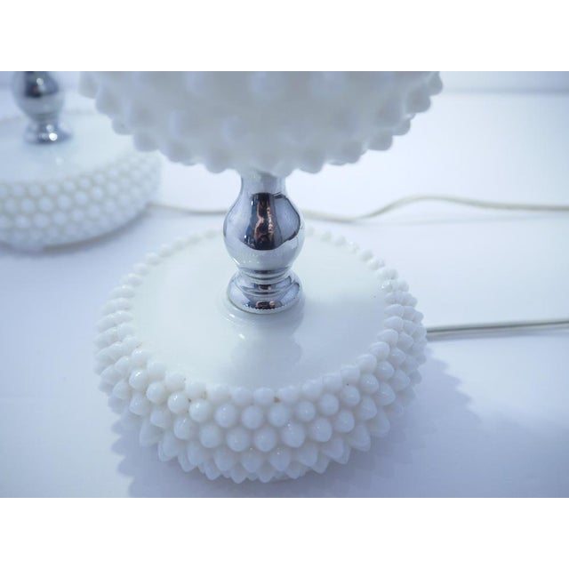 Fenton Hobnail Milk Glass Lamps A Pair Chairish
