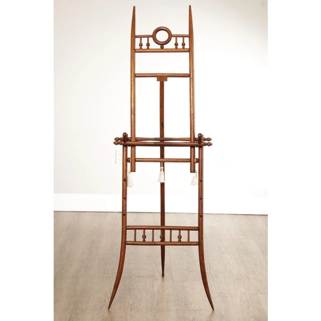 Antique Victorian Stick & Ball Oak Easel | Chairish
