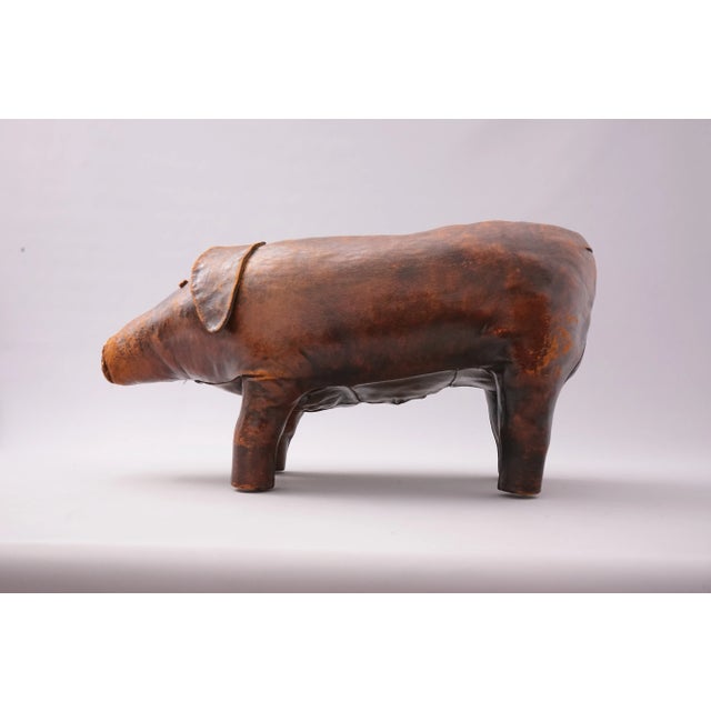 Vintage Leather Pig Stool by Valenti, 1970s | Chairish