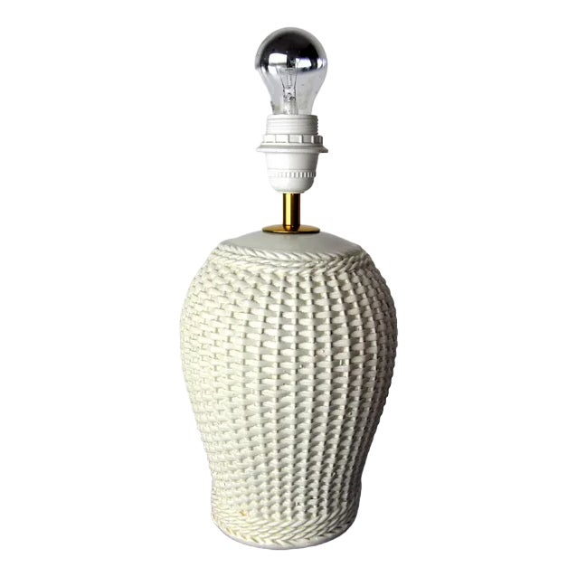 Hollywood Regency White Ceramic Bamboo Lamp, Italy, 1970s | Chairish