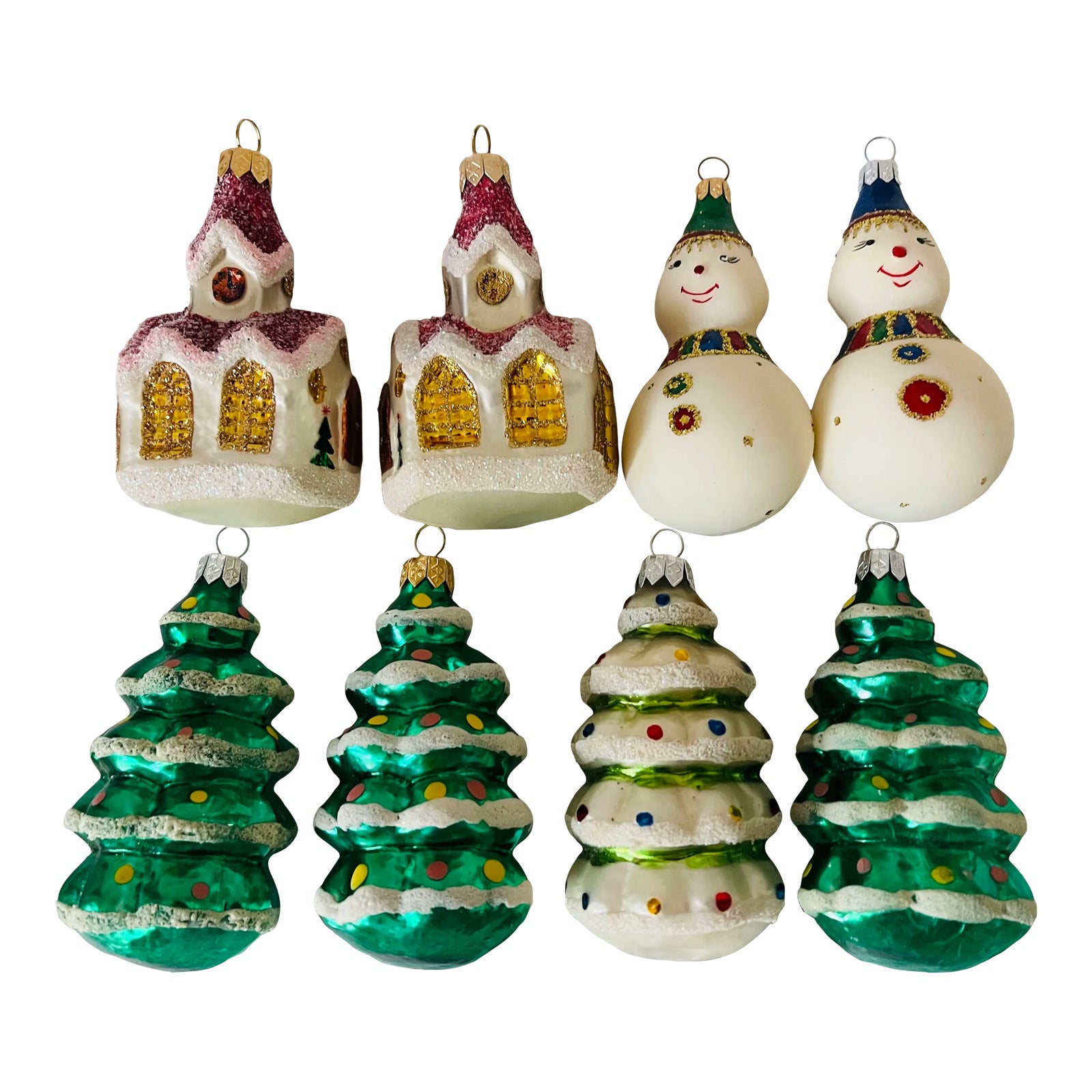 Boho Vintage Poland Christmas Ornaments Figurines | Chairish
