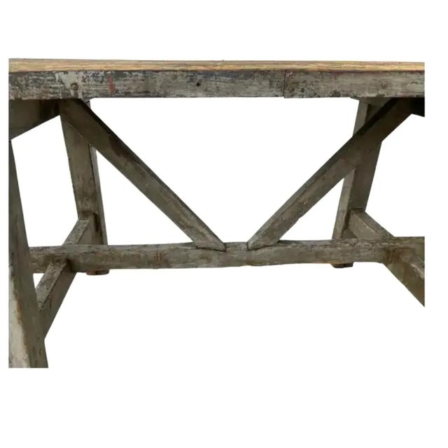 19th Century French Rustic Industrial Dining or Writing Table or Desk ...