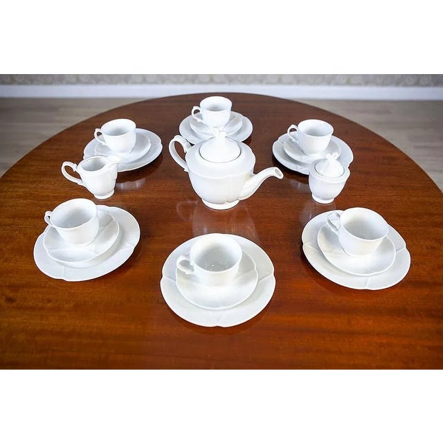 New Porcelain Bogucice Tea Set for 6 People - Perla White- 15 Pieces ...