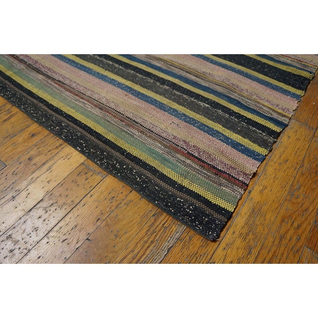 Antique Stripe Rag Rug | Chairish