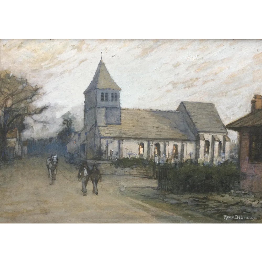René Debraux, Twilight, Gouache and Watercolor | Chairish